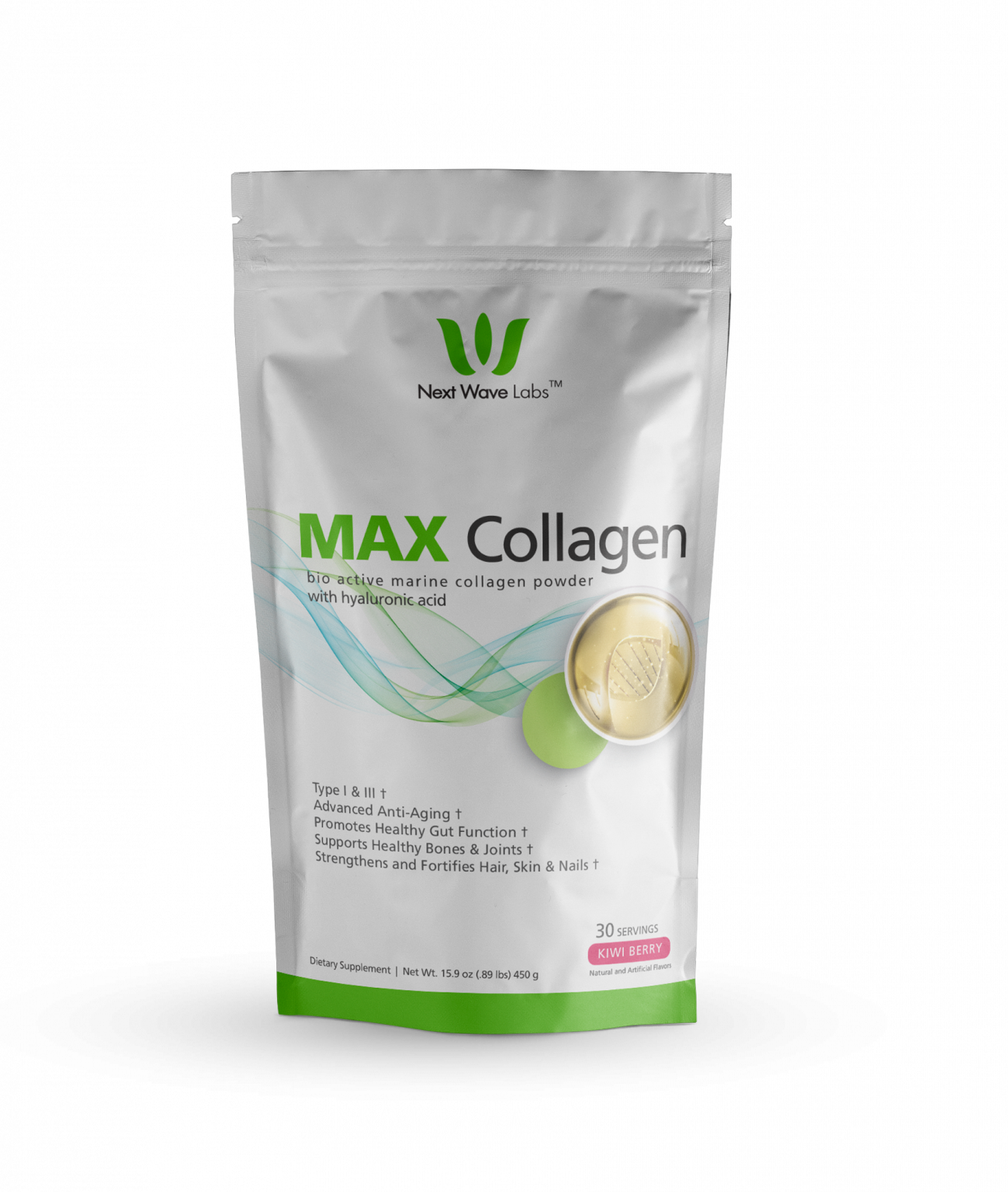 Max Collagen- Colágeno en polvo sabor Kiwi Berry | Next Wave Labs