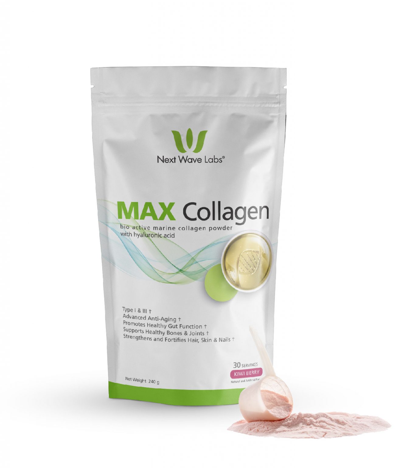 Max Collagen- Colágeno en polvo sabor Kiwi Berry | Next Wave Labs